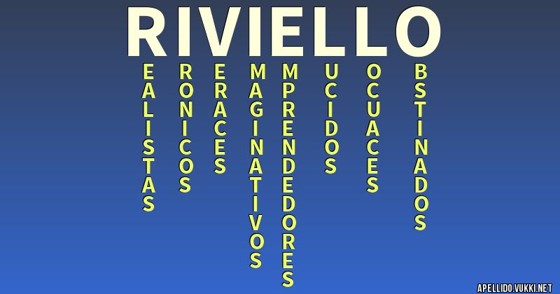 Significado del apellido riviello - Significados de los apellidos