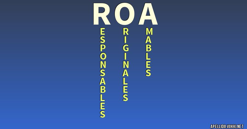 Significado del apellido roa - Significados de los apellidos