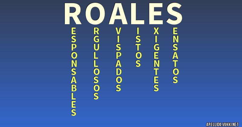 Significado del apellido roales - Significados de los apellidos