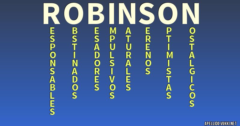 Significado del apellido robinson - Significados de los apellidos