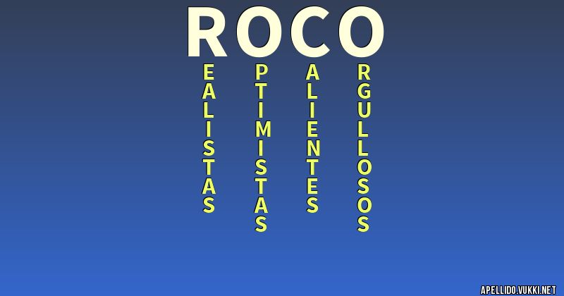 Significado del apellido roco - Significados de los apellidos
