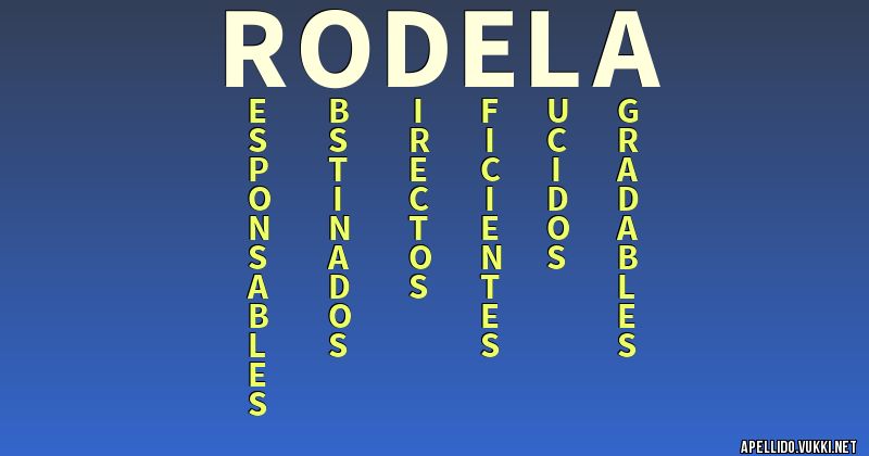 Significado del apellido rodela - Significados de los apellidos