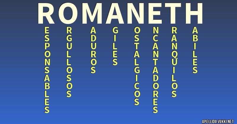 Significado del apellido romaneth - Significados de los apellidos
