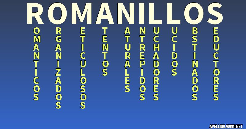 Significado del apellido romanillos - Significados de los apellidos