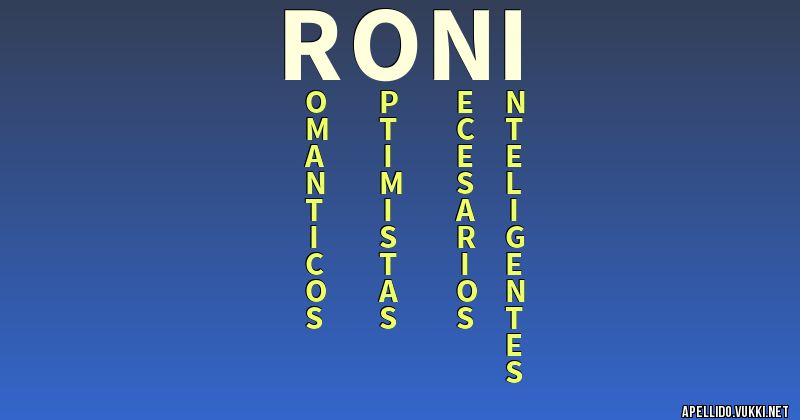 Significado del apellido roni - Significados de los apellidos