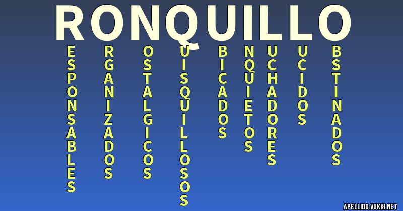 Significado del apellido ronquillo - Significados de los apellidos