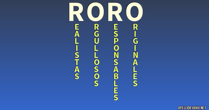 Significado del apellido roro - Significados de los apellidos