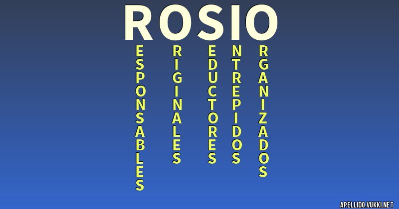 Significado del apellido rosio - Significados de los apellidos