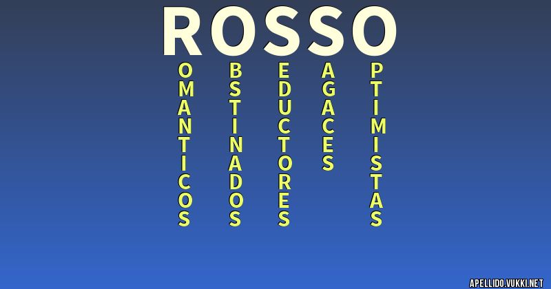 Significado del apellido rosso - Significados de los apellidos