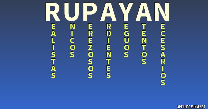 Significado del apellido rupayan - Significados de los apellidos