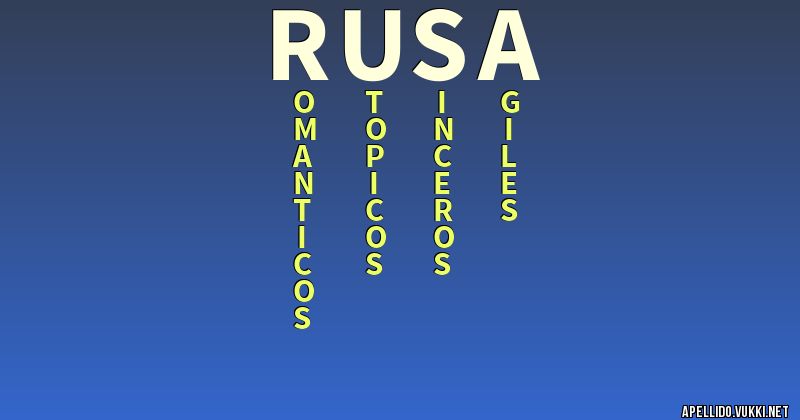 Significado del apellido rusa - Significados de los apellidos