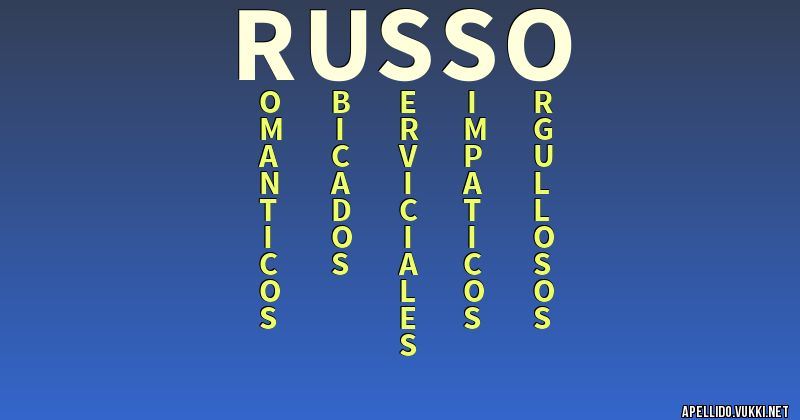 Significado del apellido russo - Significados de los apellidos