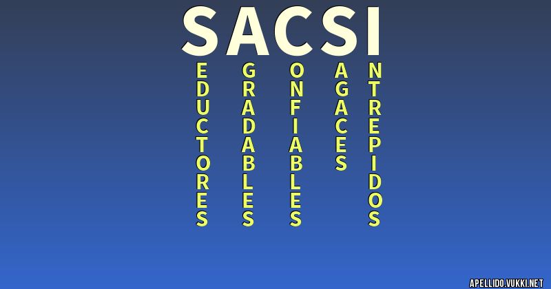 Significado del apellido sacsi - Significados de los apellidos