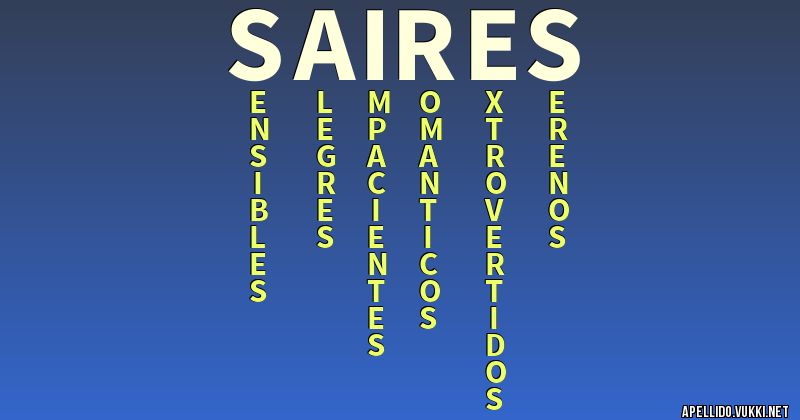 Significado del apellido saires - Significados de los apellidos