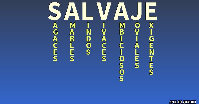 Significado del apellido salvaje - Significados de los apellidos