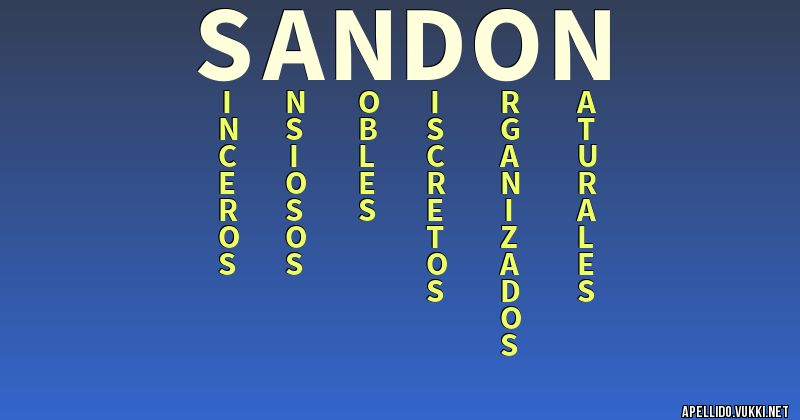Significado del apellido sandon - Significados de los apellidos