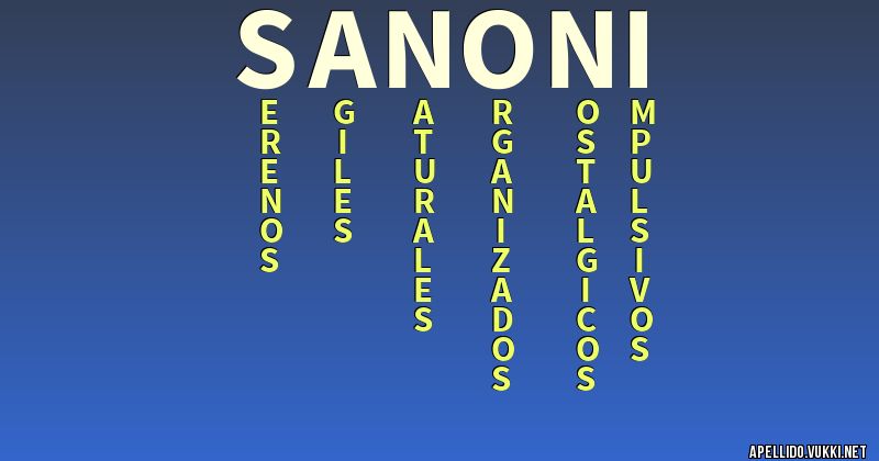 Significado del apellido sanoni - Significados de los apellidos
