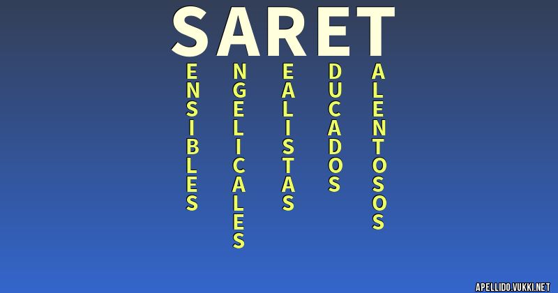 Significado del apellido saret - Significados de los apellidos