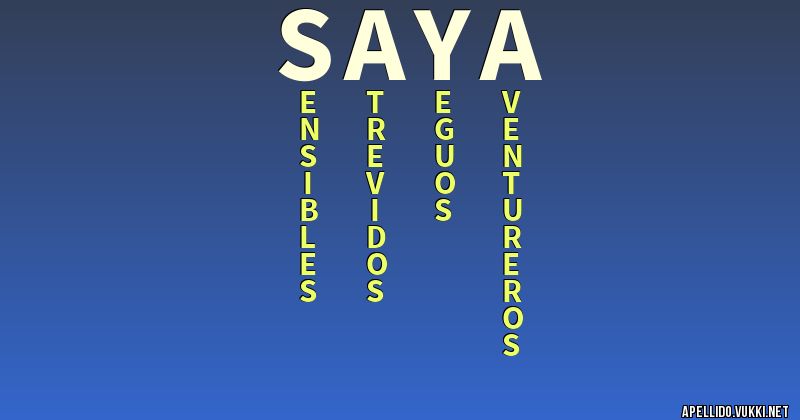 Significado del apellido saya - Significados de los apellidos