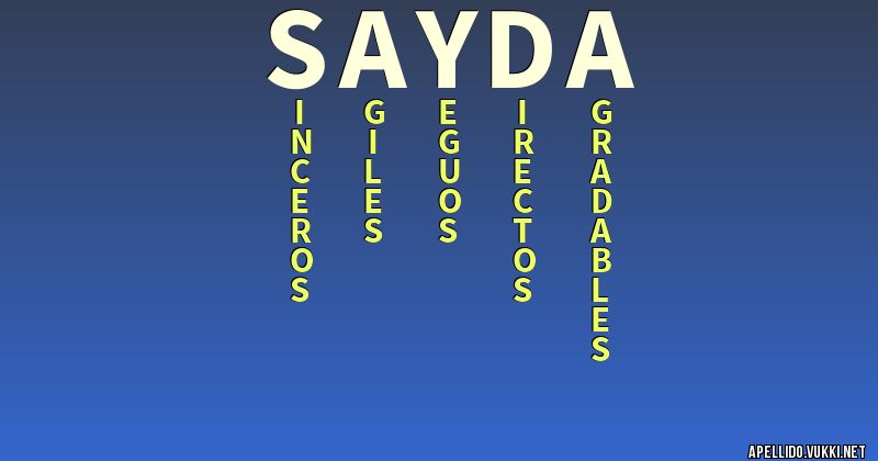 Significado del apellido sayda - Significados de los apellidos