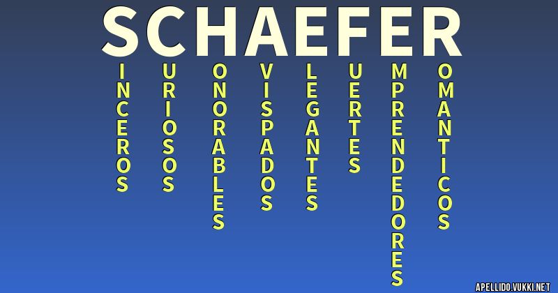 Significado del apellido schaefer - Significados de los apellidos