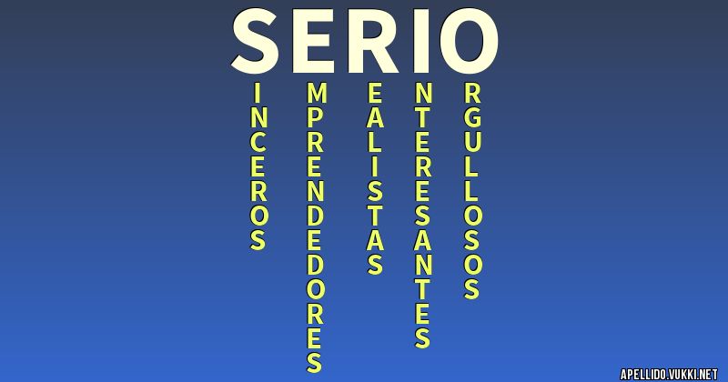 Significado del apellido serio - Significados de los apellidos