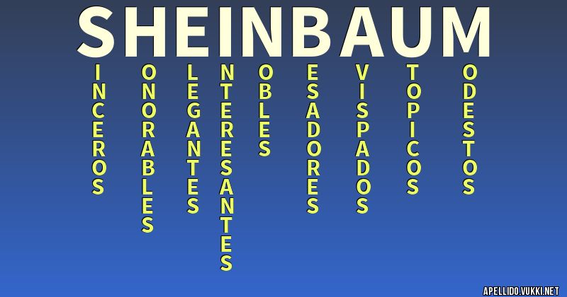 Significado del apellido sheinbaum - Significados de los apellidos