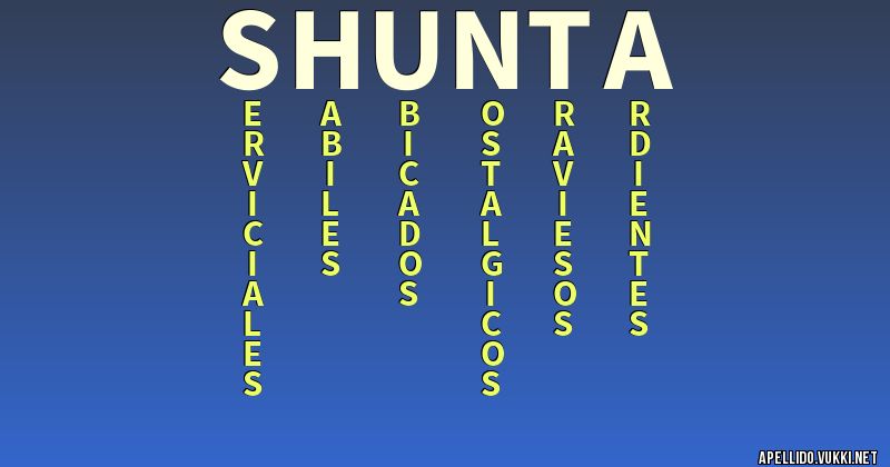 Significado del apellido shunta - Significados de los apellidos