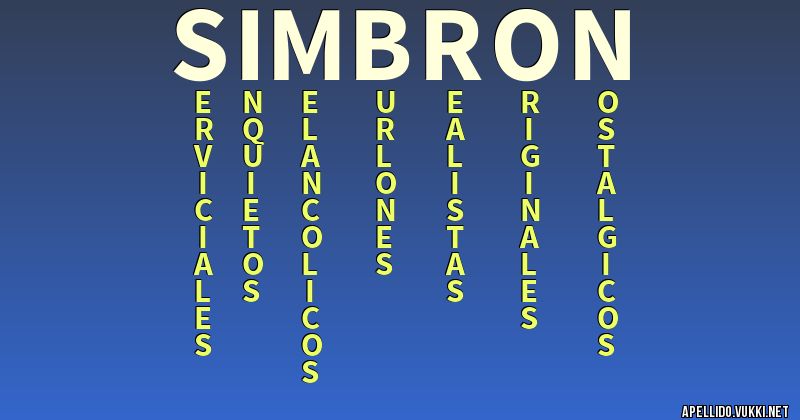 Significado del apellido simbron - Significados de los apellidos