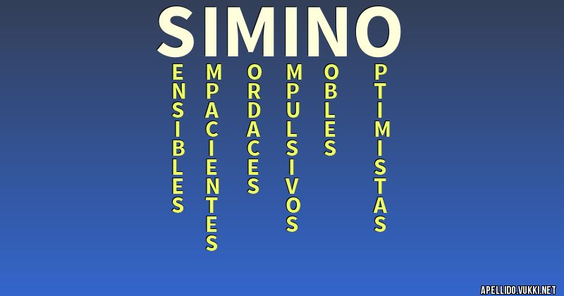 Significado del apellido simino - Significados de los apellidos
