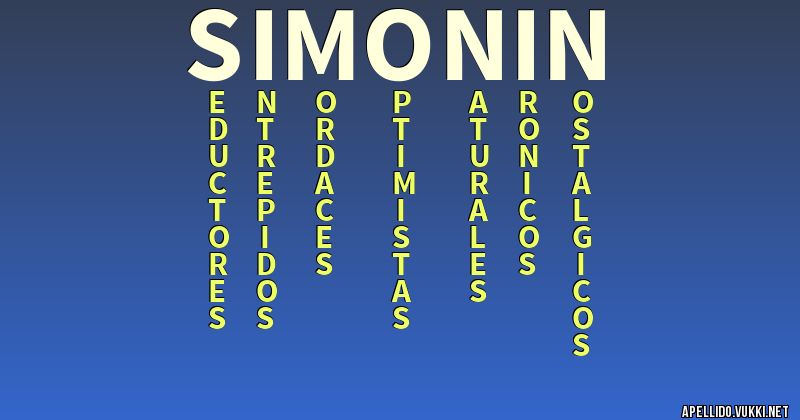 Significado del apellido simonin - Significados de los apellidos