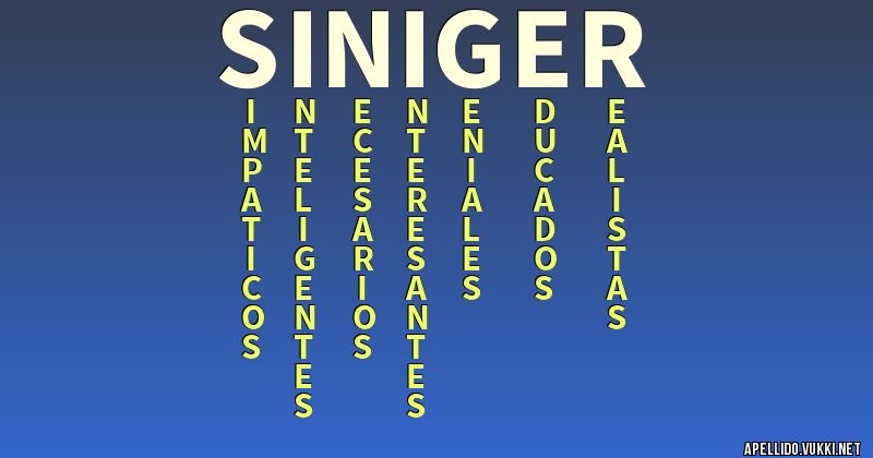 Significado del apellido siniger - Significados de los apellidos