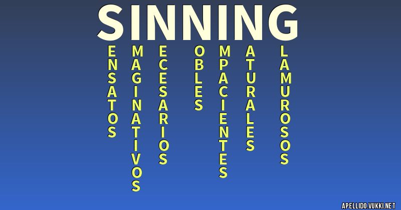 Significado del apellido sinning - Significados de los apellidos