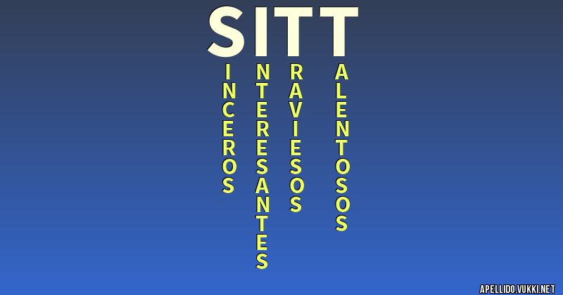 Significado del apellido sitt - Significados de los apellidos
