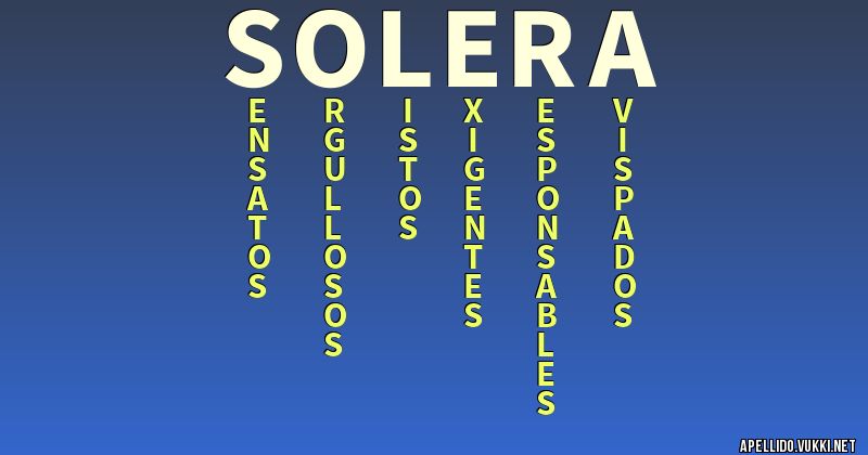 Significado del apellido solera - Significados de los apellidos
