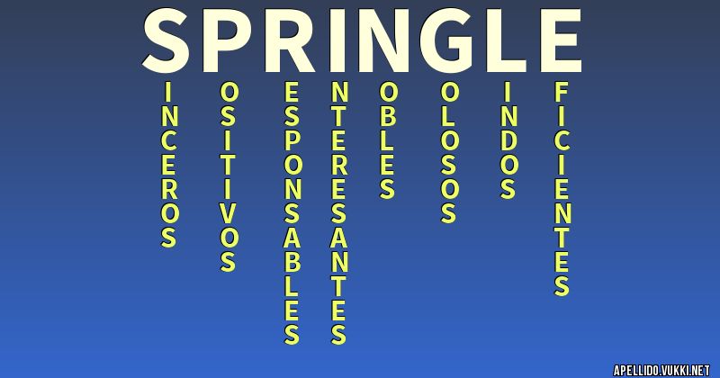 Significado del apellido springle - Significados de los apellidos