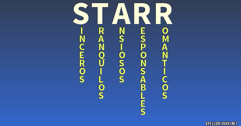 Significado del apellido starr - Significados de los apellidos