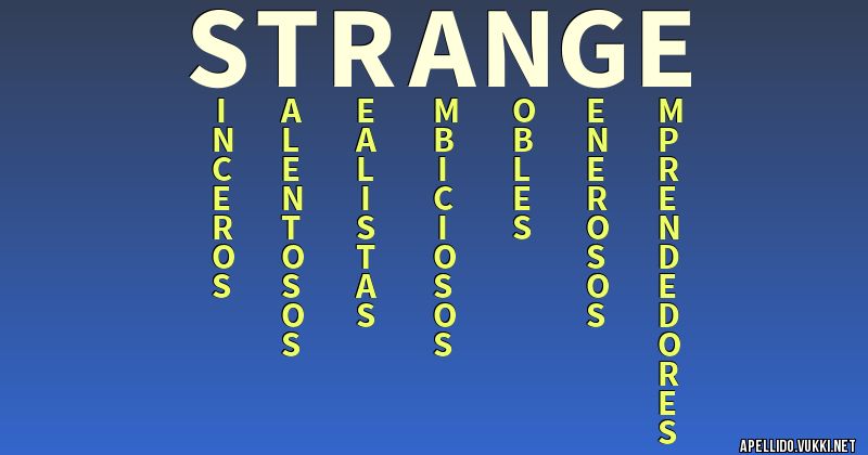 Significado del apellido strange - Significados de los apellidos