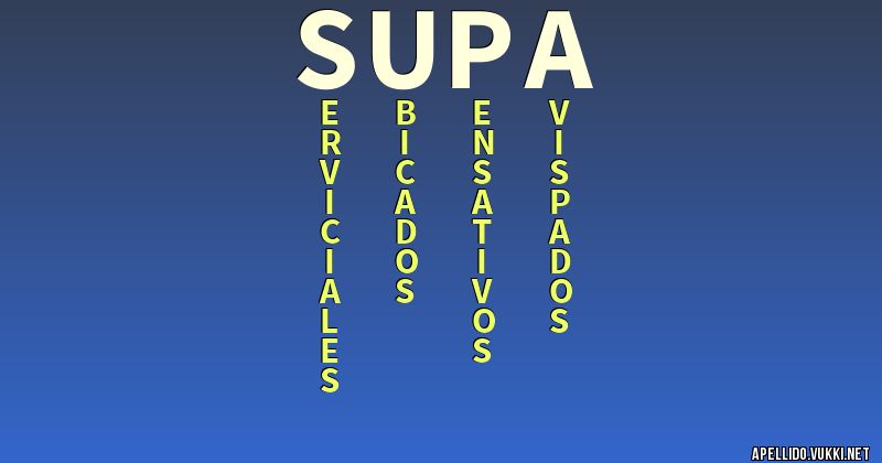 Significado del apellido supa - Significados de los apellidos