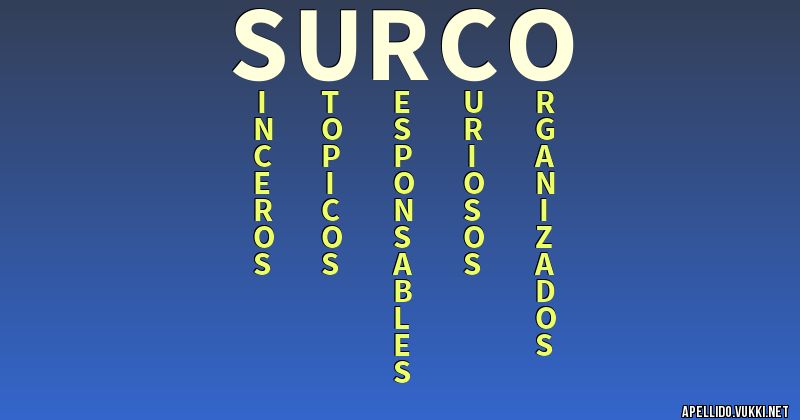 Significado del apellido surco - Significados de los apellidos