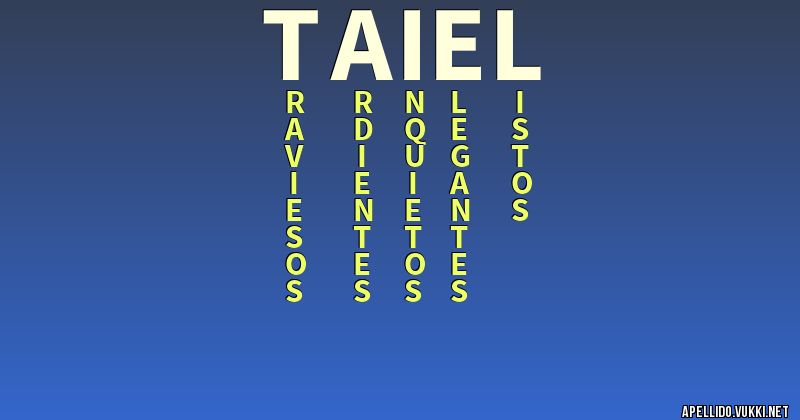 Significado del apellido taiel - Significados de los apellidos