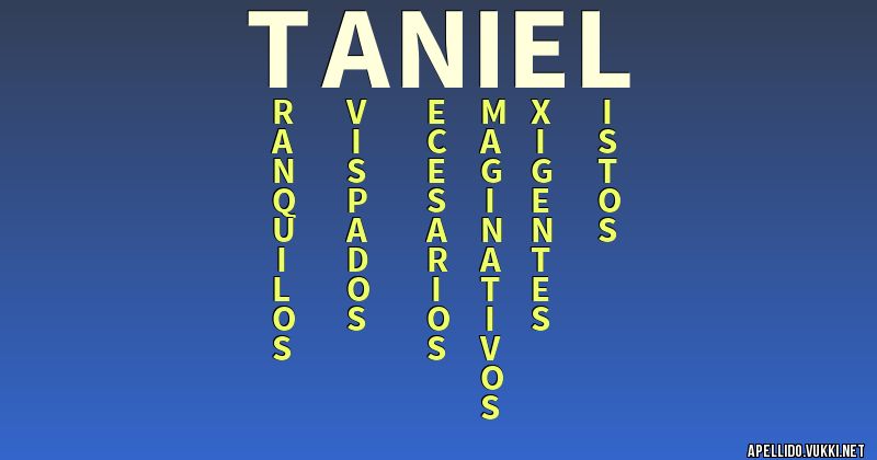 Significado del apellido taniel - Significados de los apellidos