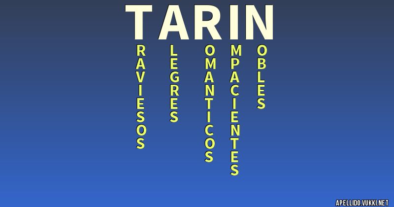 Significado del apellido tarin - Significados de los apellidos
