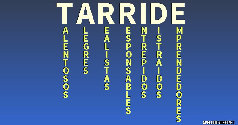 Significado del apellido tarride - Significados de los apellidos