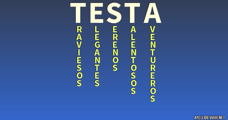 Significado del apellido testa - Significados de los apellidos