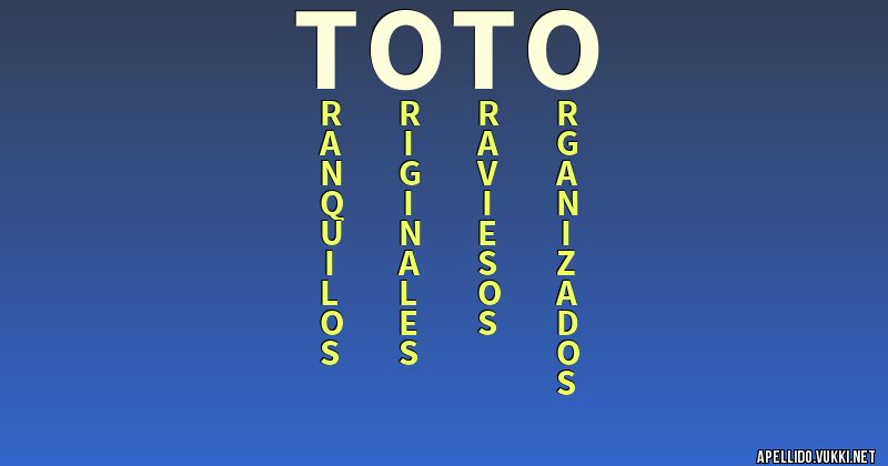 Significado del apellido toto - Significados de los apellidos