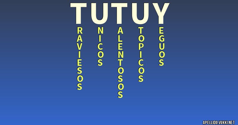 Significado del apellido tutuy - Significados de los apellidos
