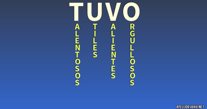 Significado del apellido tuvo - Significados de los apellidos