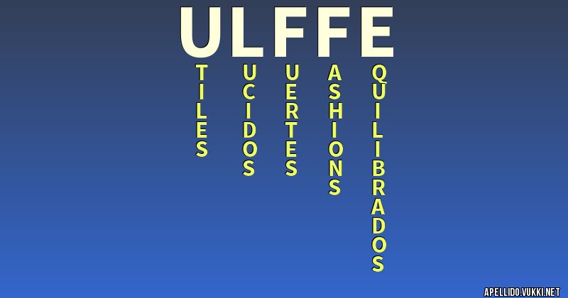 Significado del apellido ulffe - Significados de los apellidos