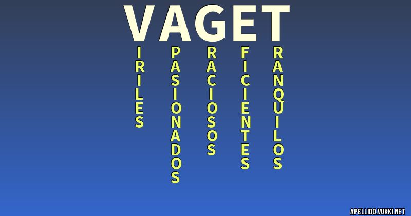 Significado del apellido vaget - Significados de los apellidos